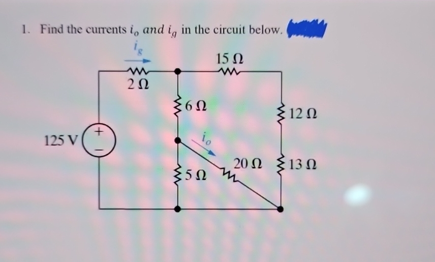 Solved Find the currents io ﻿and ig ﻿in the circuit below. | Chegg.com