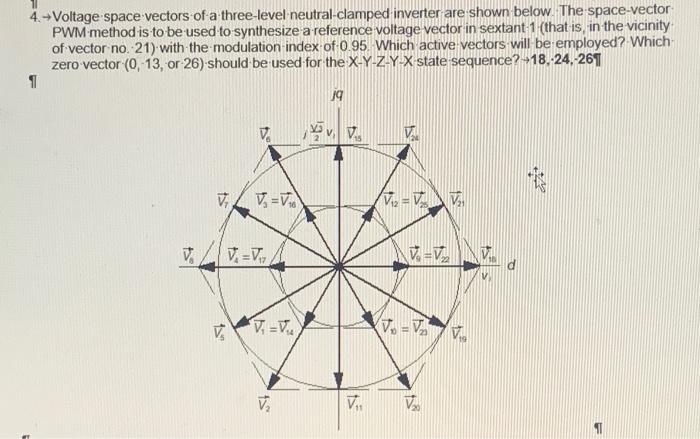 Solved 4.→ Voltage space vectors of a three-level | Chegg.com