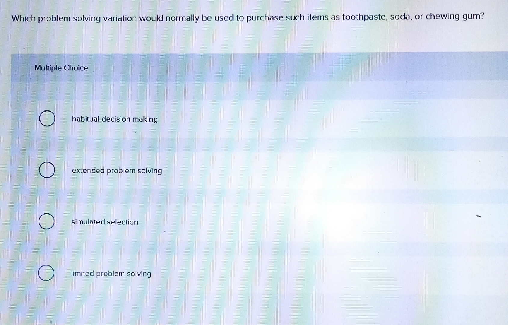 Solved Which problem solving variation would normally be | Chegg.com
