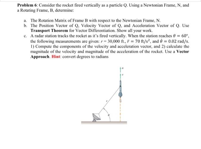 Solved Problem 6: Consider the rocket fired vertically as a | Chegg.com