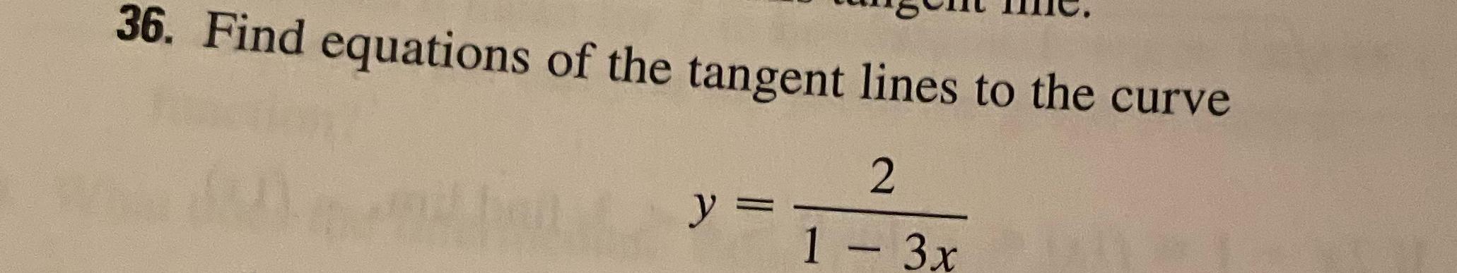 Solved Find equations of the tangent lines to the | Chegg.com