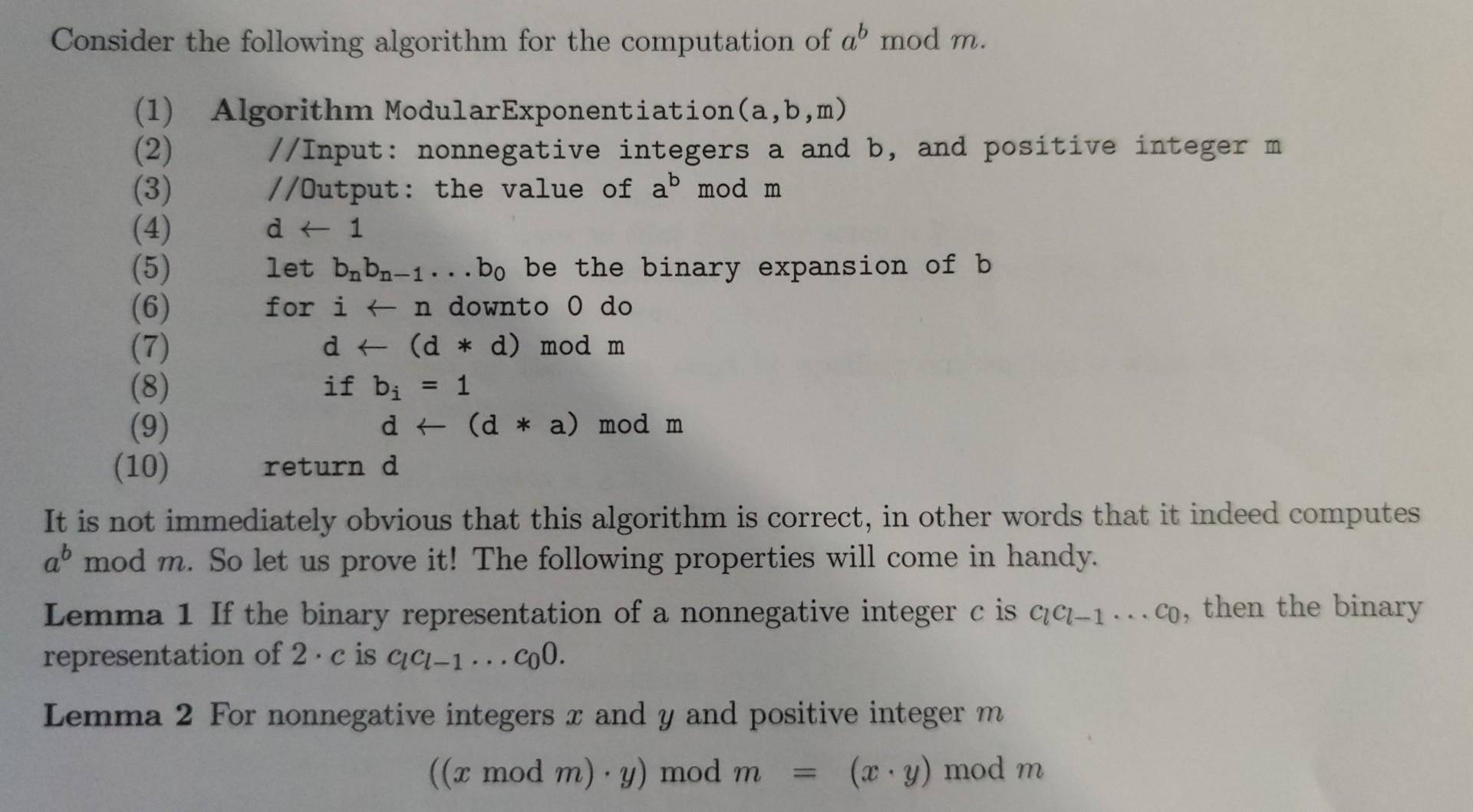 Solved Consider the following algorithm for the computation | Chegg.com