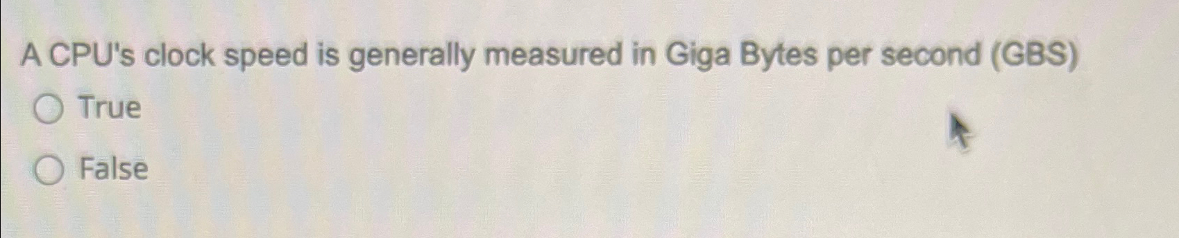 Solved A CPU's clock speed is generally measured in Giga | Chegg.com