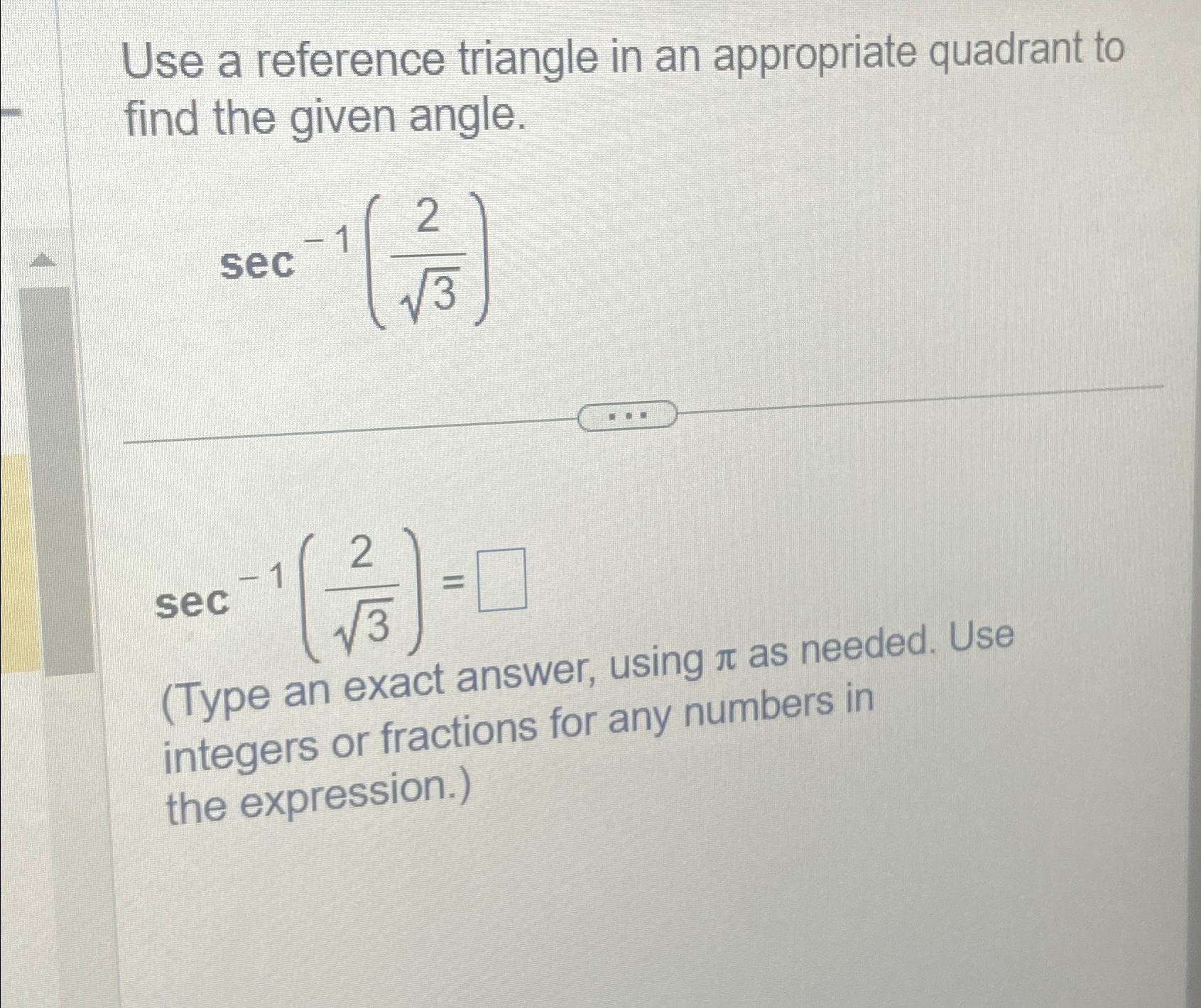 Solved Use a reference triangle in an appropriate quadrant | Chegg.com