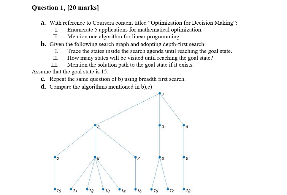 Solved Question 1, [20 ﻿marks]a. ﻿With reference to Coursera | Chegg.com