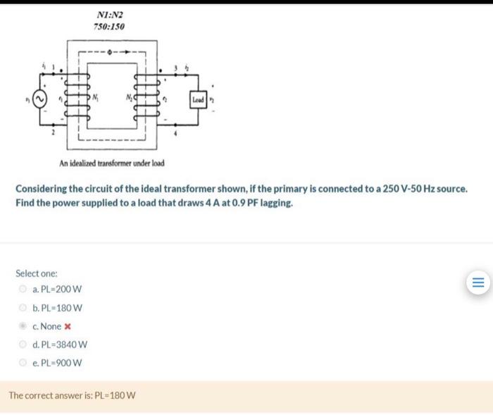 Solved Considering the circuit of the ideal transformer | Chegg.com