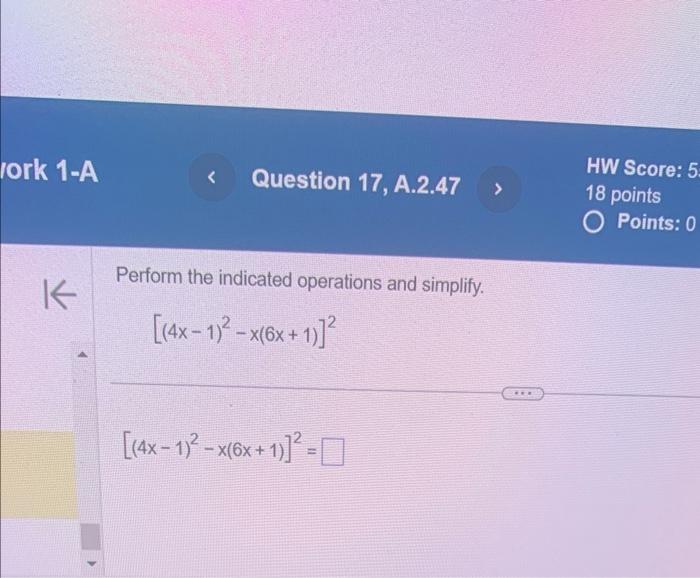 Solved Perform The Indicated Operations And Simplify