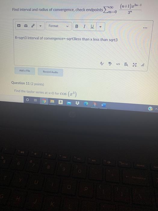 Solved Find interval and radius of convergence, check | Chegg.com