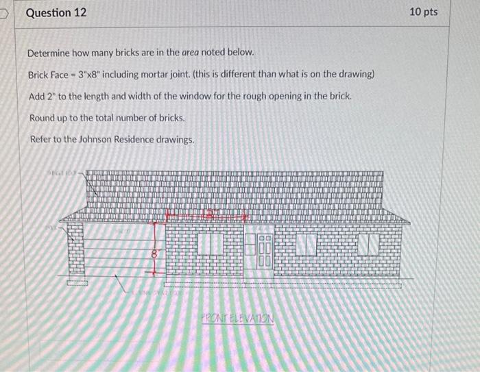 Determine how many bricks are in the area noted | Chegg.com