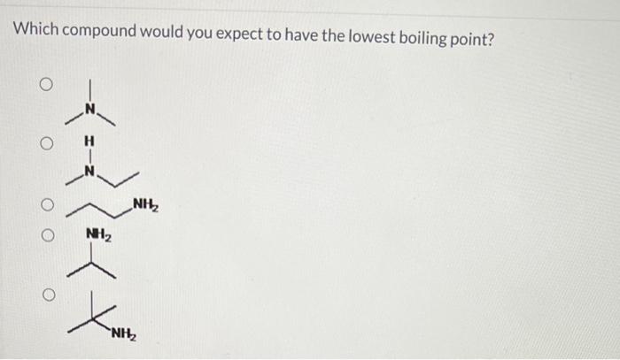 Solved Which compound would you expect to have the lowest | Chegg.com
