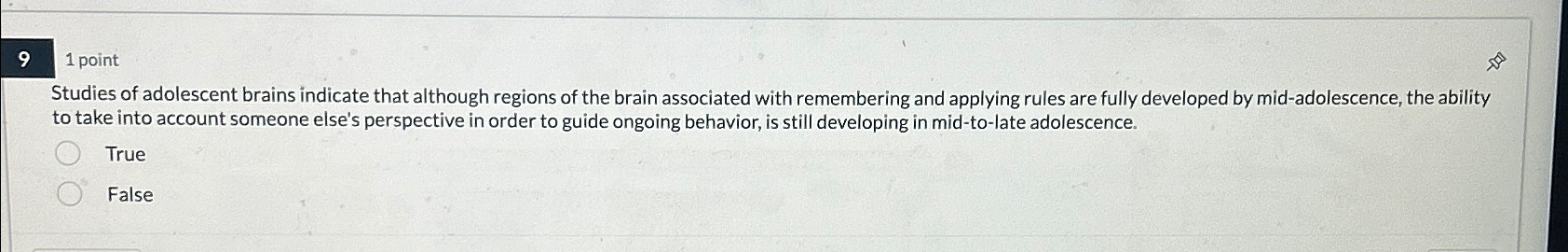 Solved 91 ﻿pointStudies of adolescent brains indicate that | Chegg.com