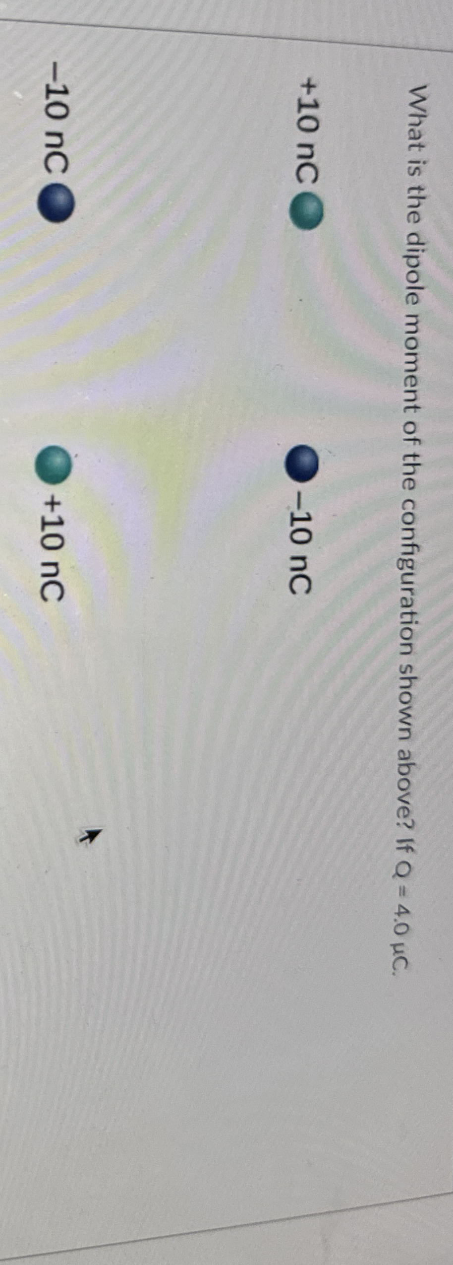 Solved What is the dipole moment of the configuration shown | Chegg.com