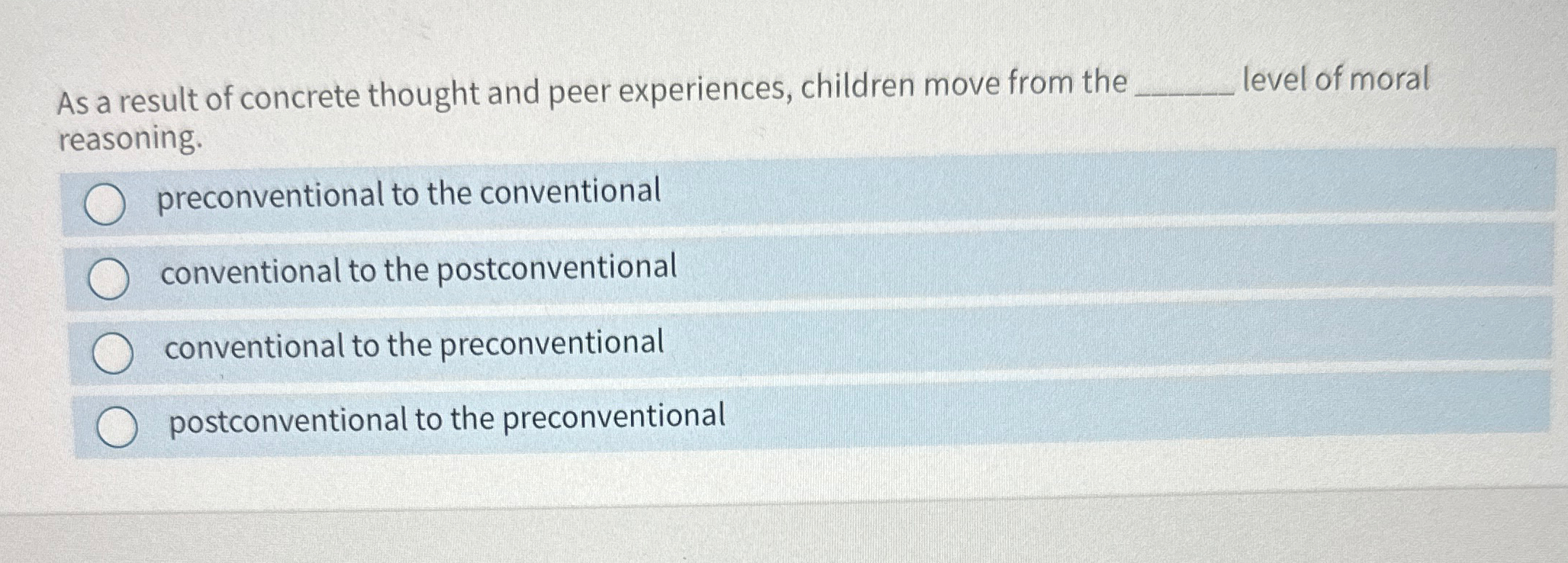 Solved As a result of concrete thought and peer experiences, | Chegg.com