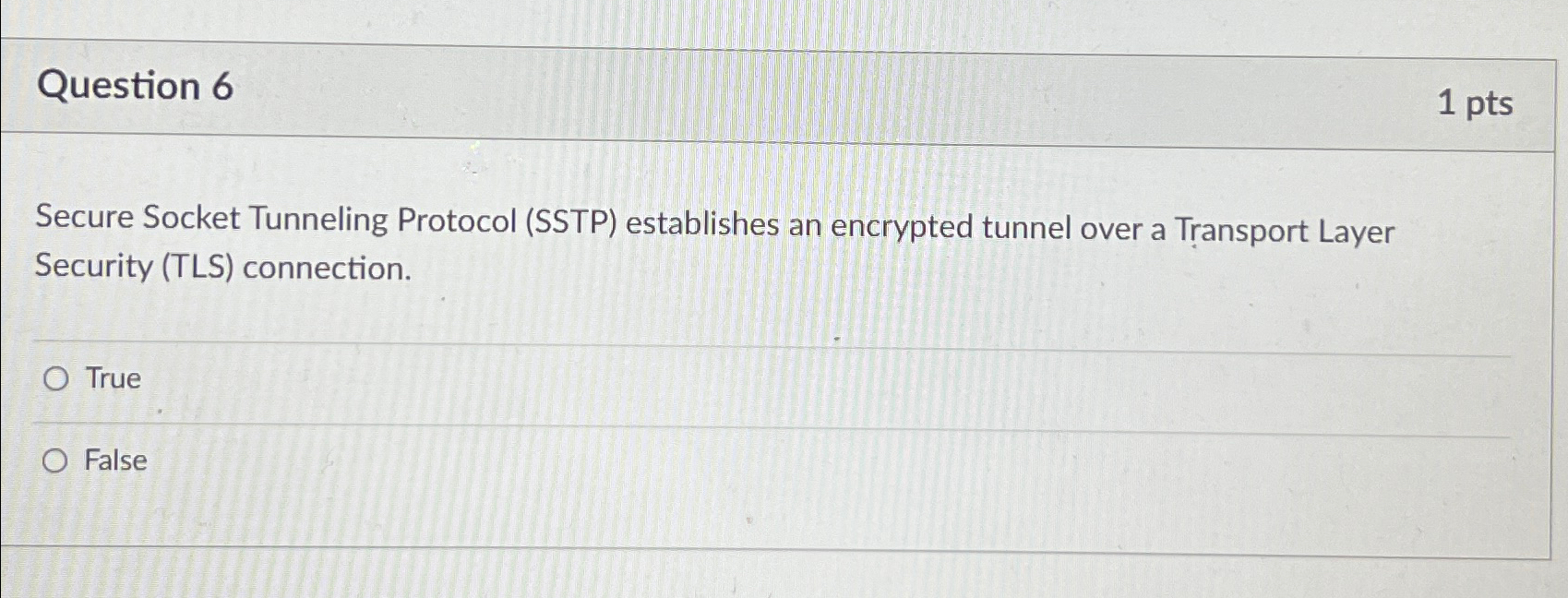 Solved Question 61ptssecure Socket Tunneling Protocol Sstp