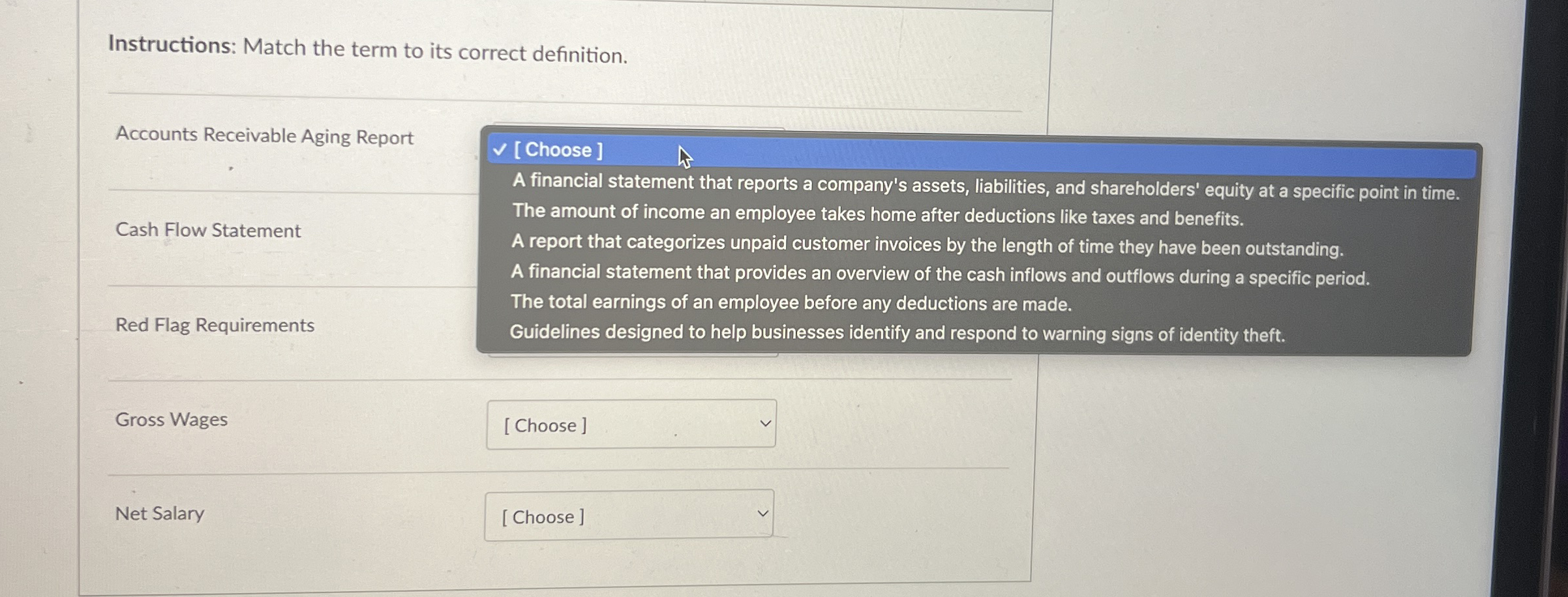 Solved Instructions: Match the term to its correct | Chegg.com