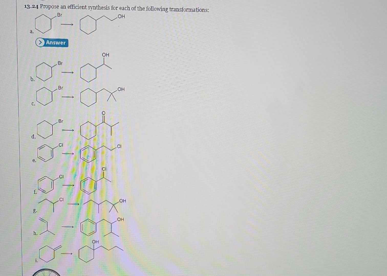 Solved 13.24 Propose an efficient synthesis for each of the | Chegg.com