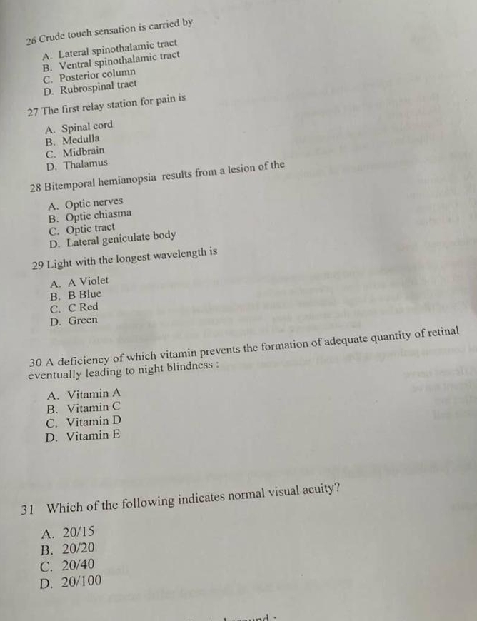 Solved Crude touch sensation is carried byA. ﻿Lateral | Chegg.com