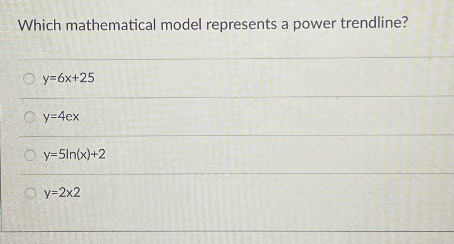 Solved Which mathematical model represents a power | Chegg.com