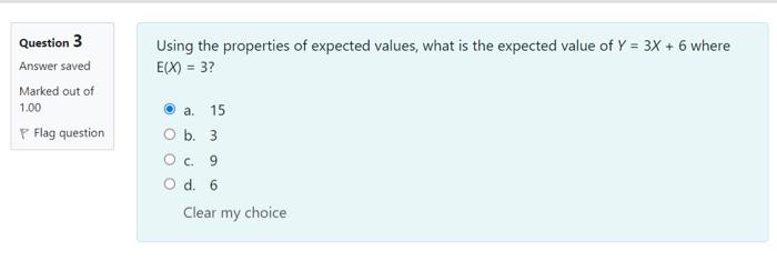 Solved Using the properties of expected values, what is the | Chegg.com