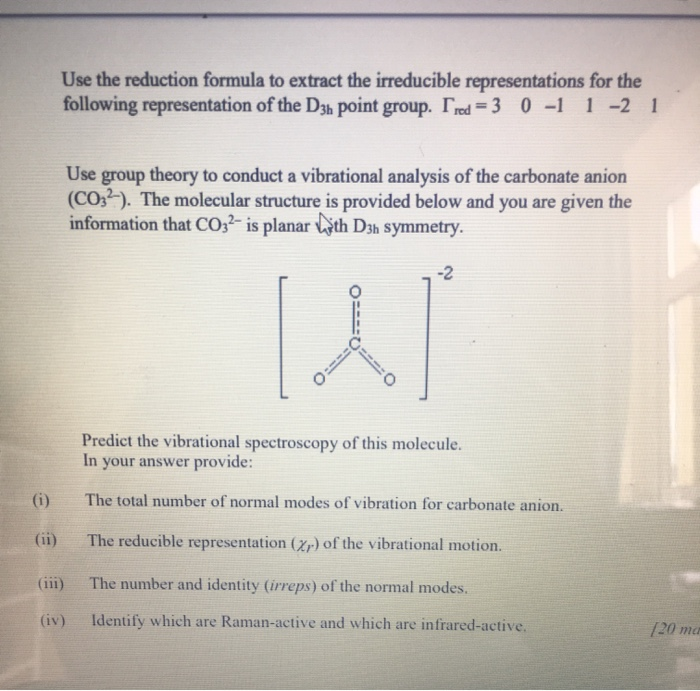 Solved Use the reduction formula to extract the irreducible | Chegg.com