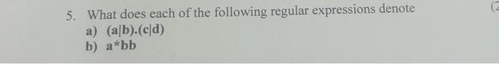 Solved 5. What does each of the following regular | Chegg.com