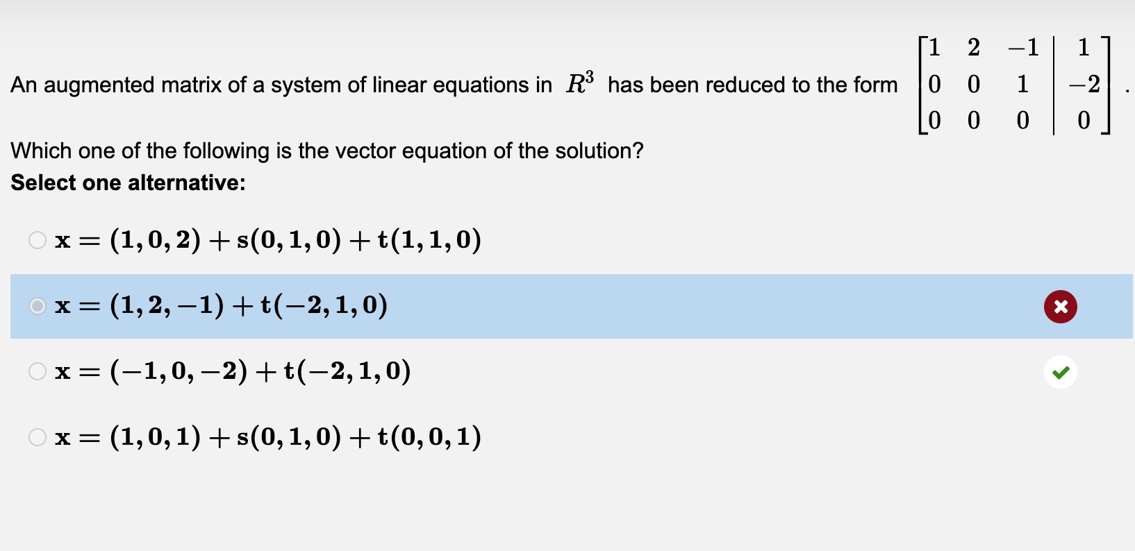 Solved An augmented matrix of a system of linear equations | Chegg.com