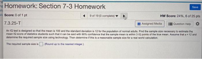 Solved ms Homework: Section 7-3 Homework Save Score: 0 of 1 | Chegg.com Solved ms Homework: Section 7-3 Homework Save Score: 0 of 1 | Chegg.com