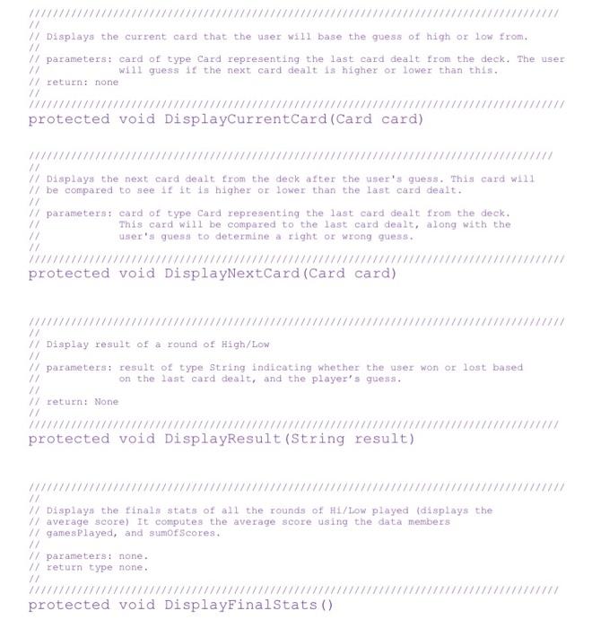 Solved compiles. From there you are to implement a High-Low | Chegg.com