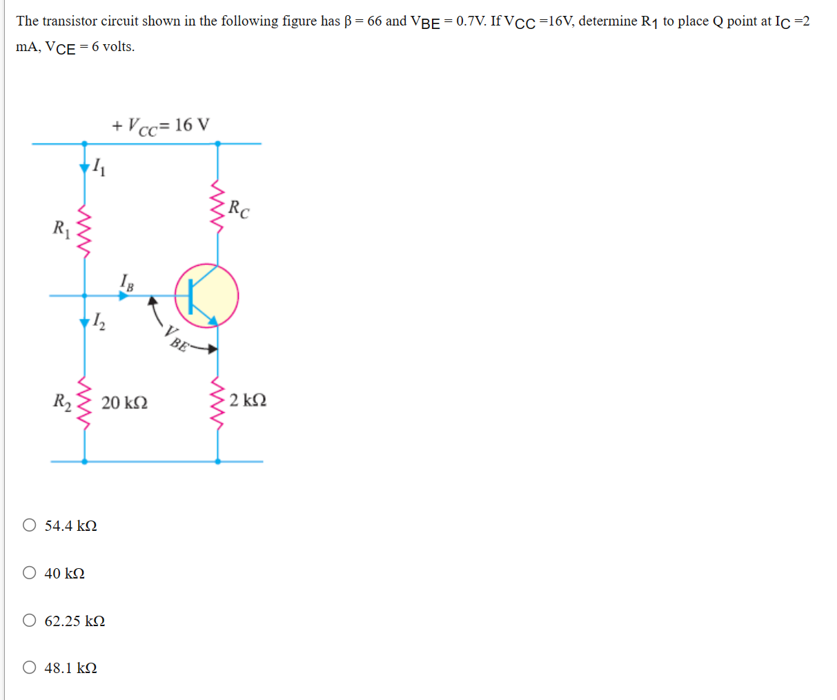 Solved The transistor circuit shown in the following figure | Chegg.com