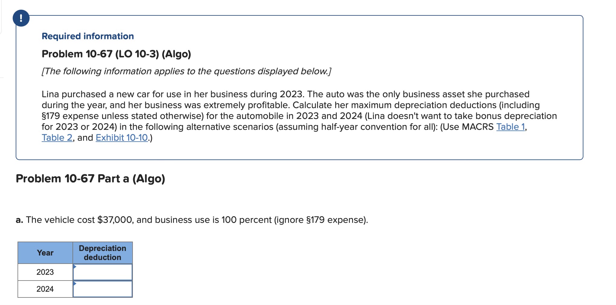 Solved Required informationProblem 10-67 (LO | Chegg.com
