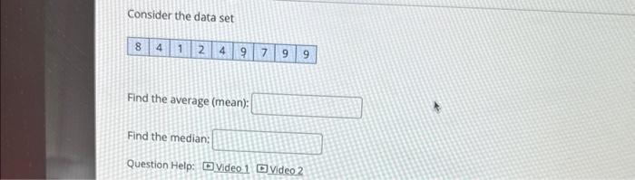 Solved Consider the data set | Chegg.com