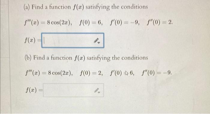 Solved (a) Find a function f(x) satisfying the conditions | Chegg.com