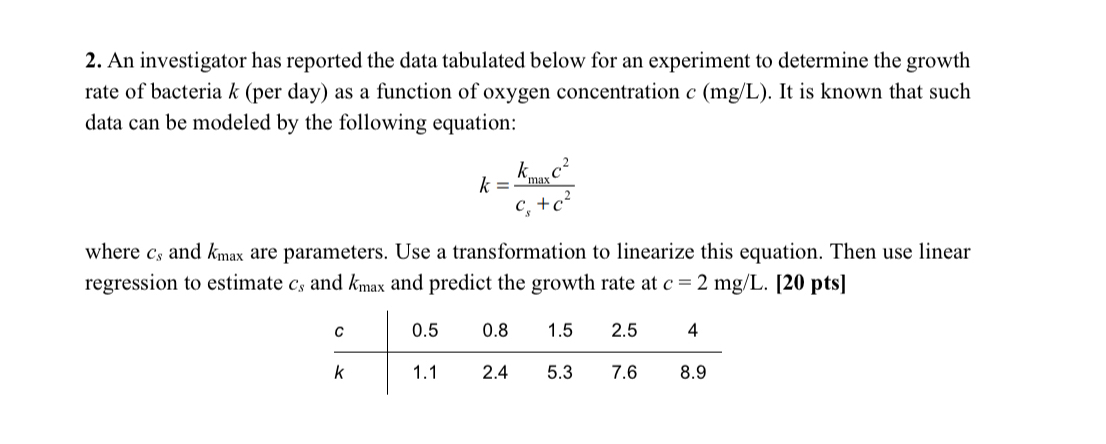 Solved **Use MatLab**An investigator has reported the data | Chegg.com