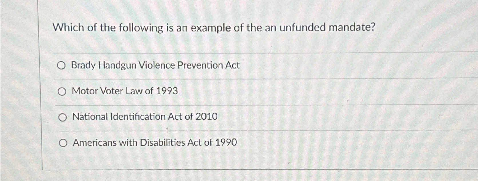 Solved Which of the following is an example of the an | Chegg.com