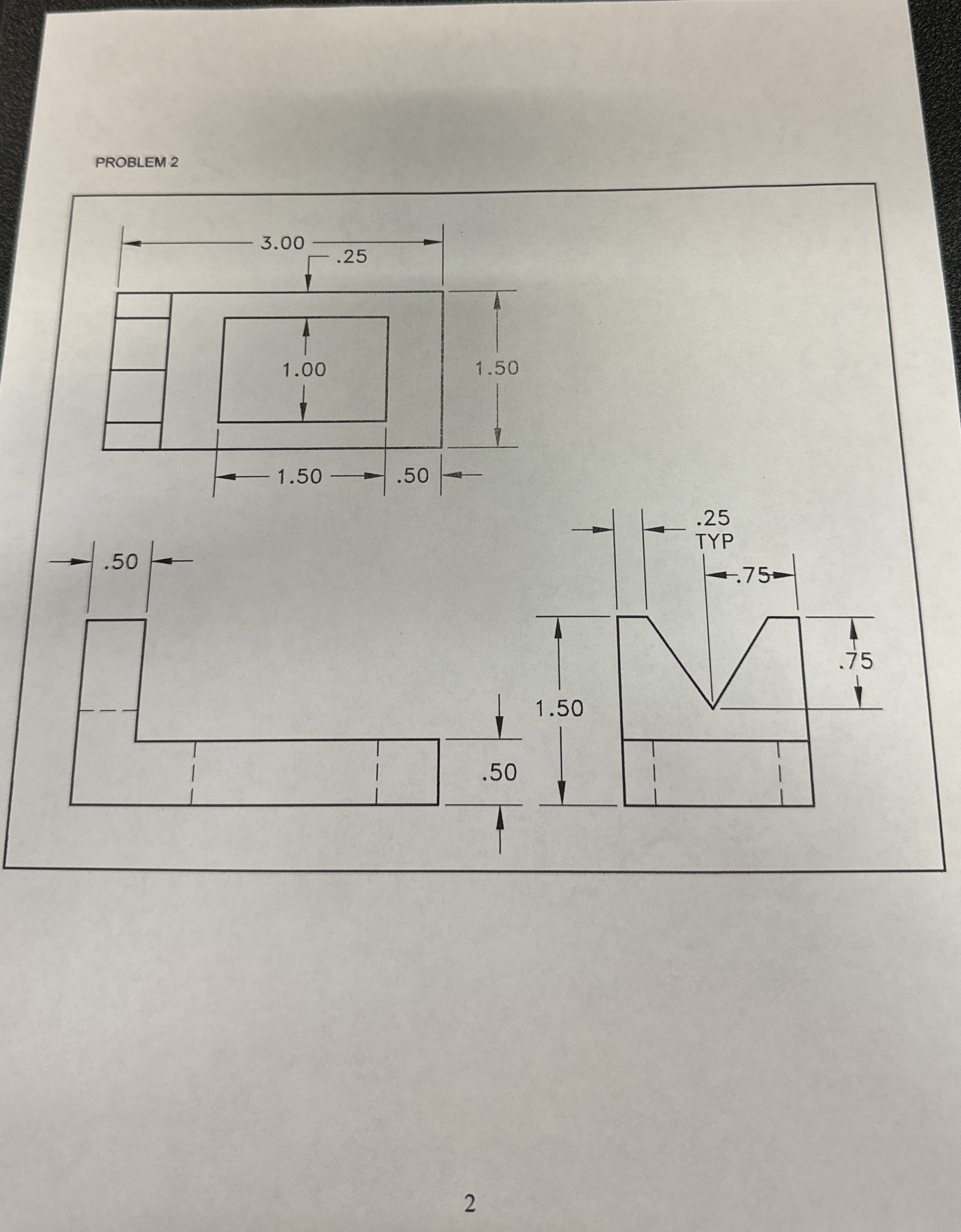 Solved GIVEN THE FOLLOWING ORTHOGRAPHIC VIEWS, SKETCH AN | Chegg.com