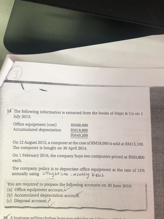 Solved 15 The following information is extracted from the | Chegg.com