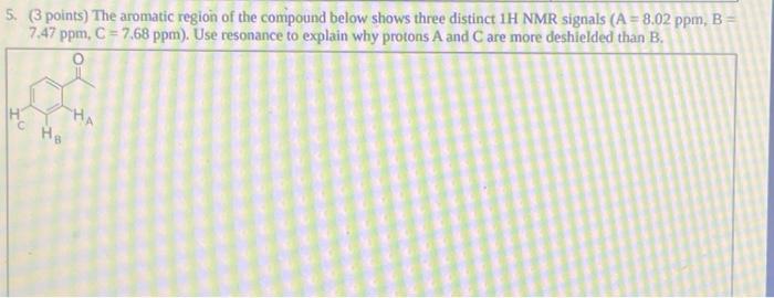 Solved ( 3 points) The aromatic region of the compound below | Chegg.com