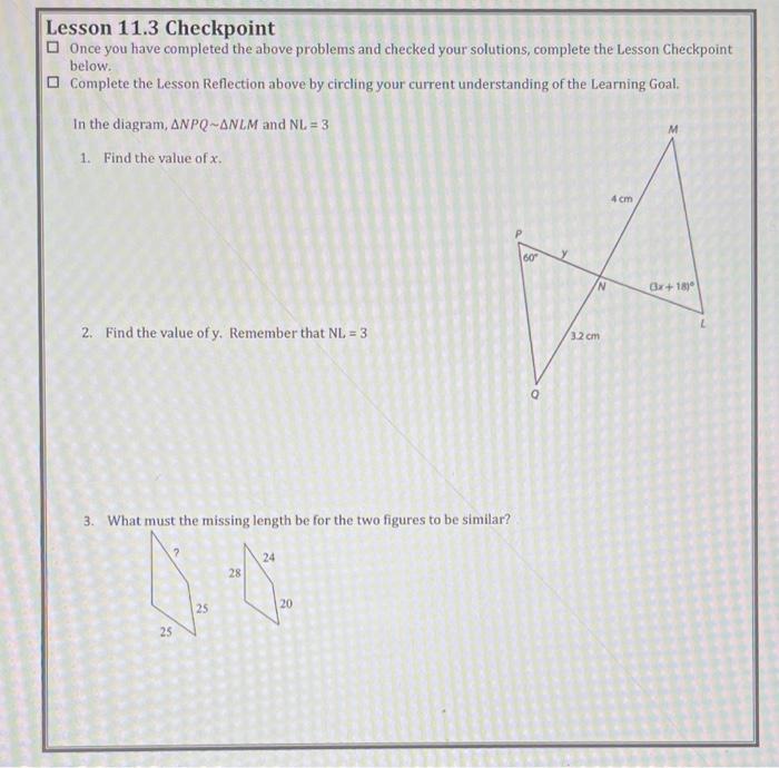 Solved esson 11.3 Checkpoint Once you have completed the | Chegg.com