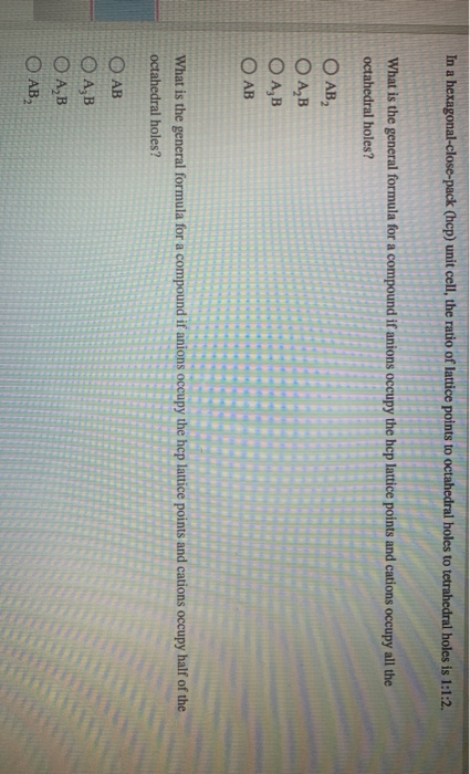 Solved In a hexagonal-close-pack (hcp) unit cell, the ratio | Chegg.com