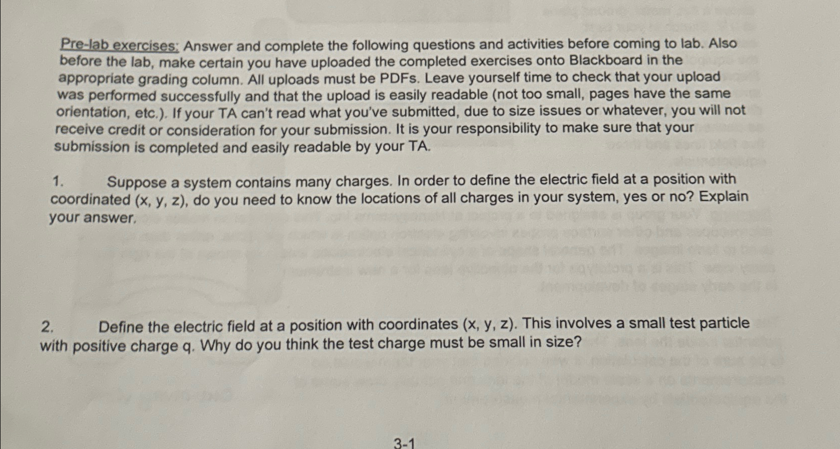 Solved Please answer 1 ﻿and 2 ﻿Pre-lab exercises: Answer and | Chegg.com