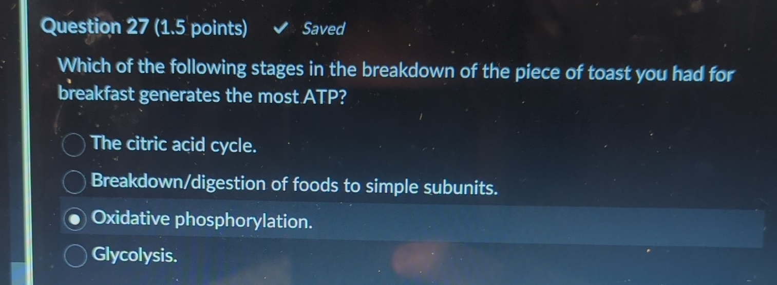 Solved Question 27 (1.5 ﻿points) ﻿SavedWhich of the | Chegg.com