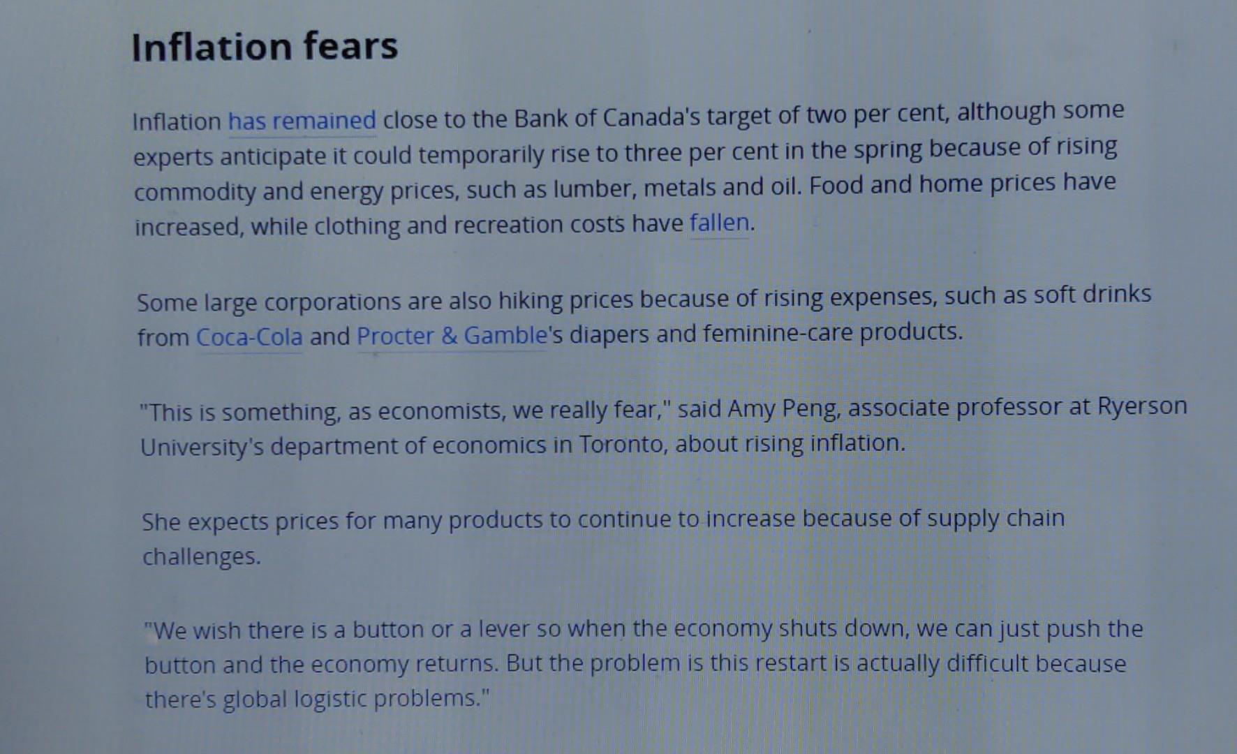 Solved As Colin Crump walks through the manufacturing room | Chegg.com