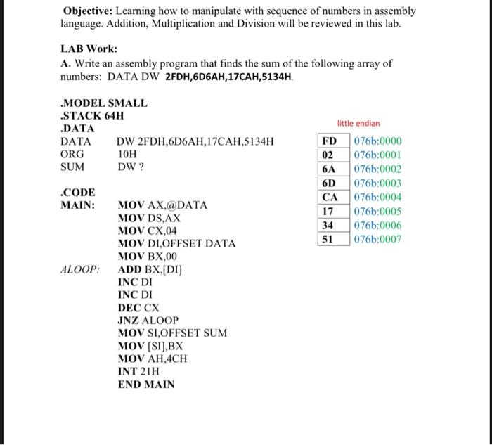 (microprossecor) by using assembly language ( DOS Box | Chegg.com