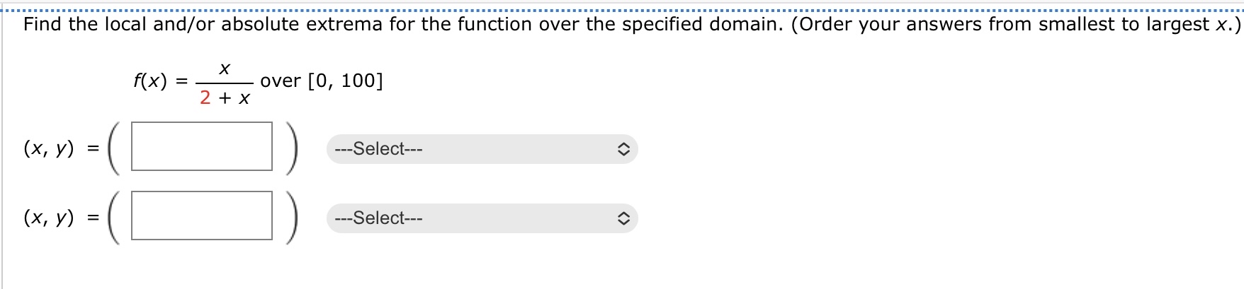 Solved Find the local and/or absolute extrema for the | Chegg.com