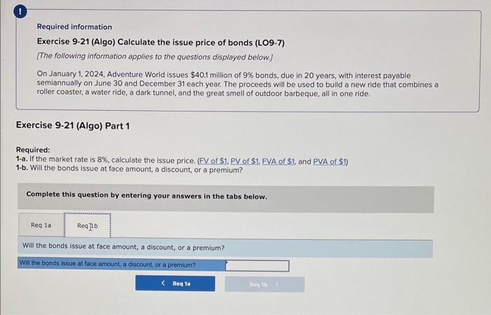 Solved Required information Exercise 9-21 (Algo) Calculate | Chegg.com