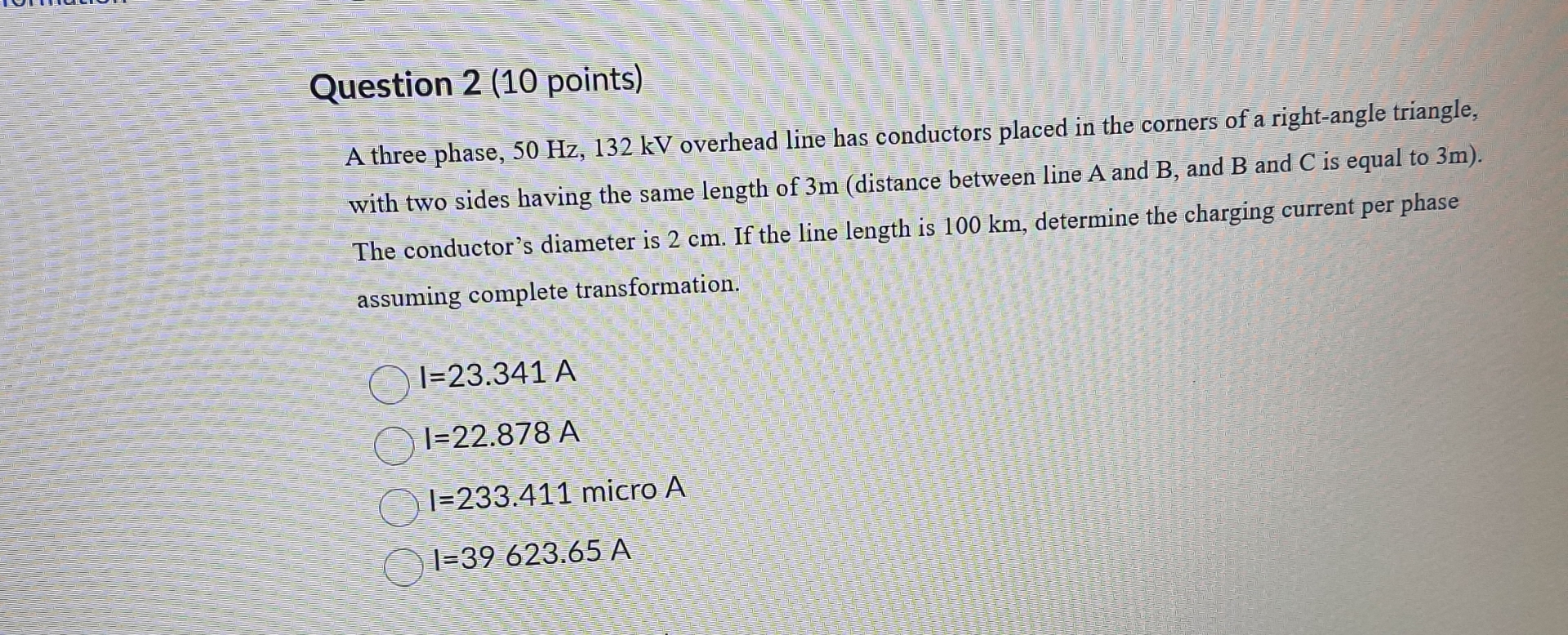 Solved Question 2 (10 ﻿points)A three phase, 50Hz,132kV | Chegg.com