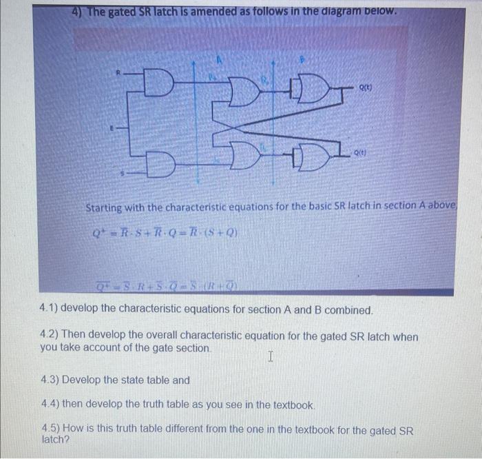 4) The gated SRlatch is amended as follows in the | Chegg.com