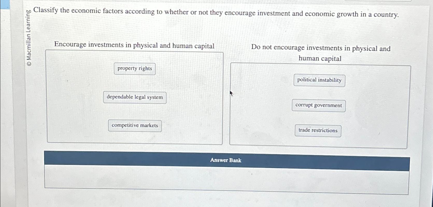 Solved Classify the economic factors according to whether or | Chegg.com