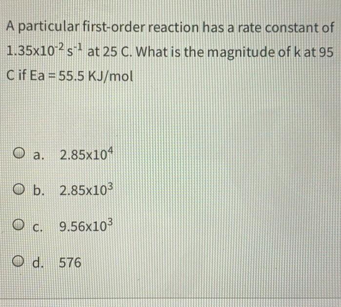 Solved A particular first-order reaction has a rate constant | Chegg.com