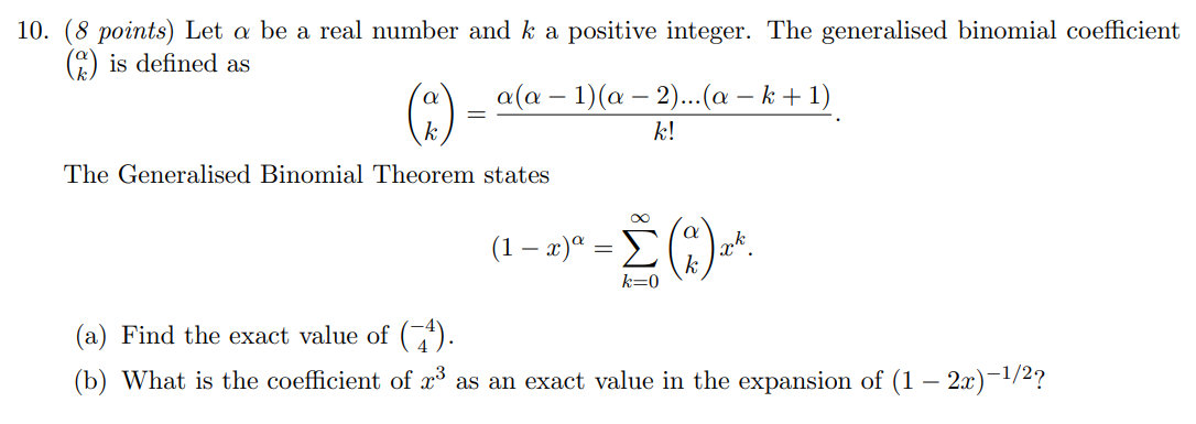Solved Let \alpha be a real number and k a positive | Chegg.com